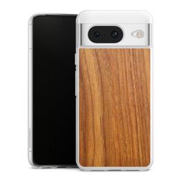 DeinDesign Google Pixel 8 Handy Silikon H&uuml;lle Case transparent Handyh&uuml;lle Wooden Look Larch Wood Silikon Case