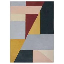Wollteppich FLAIR RUGS "Alwyn", bunt, B:120cm H:10mm L:170cm, Wolle, Teppiche, Wolle, Teppich, Wohnzimmer, Schlafzimmer, Esszimmer