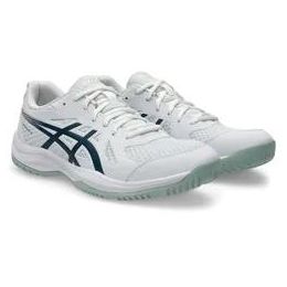 Hallenschuh asics "UPCOURT 6", Herren, Gr. 47, wei&szlig;, tranquil teal, Synthetik, Schuhe Hallenschuh, besonders geeignet f&uuml;r Handball und Volleyball