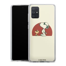 DeinDesign Galaxy A71 Handy Silikon H&uuml;lle Case transparent Handyh&uuml;lle Snoopy Official Licensed Product Kindheit Silikon Case