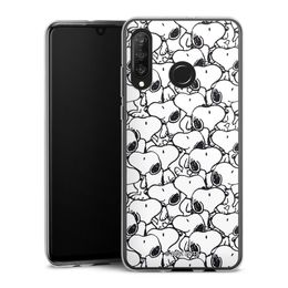 DeinDesign Huawei P30 Lite Handy Silikon H&uuml;lle Case transparent Handyh&uuml;lle Peanuts Snoopy Muster Silikon Case