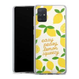 DeinDesign Galaxy A71 Handy Silikon H&uuml;lle Case transparent Handyh&uuml;lle Spruch Statement Lemon Silikon Case