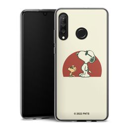 DeinDesign Huawei P30 Lite Handy Silikon H&uuml;lle Case transparent Handyh&uuml;lle Snoopy Official Licensed Product Kindheit Silikon Case