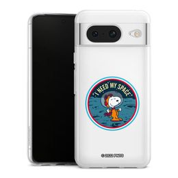 DeinDesign Google Pixel 8 Handy Silikon H&uuml;lle Case transparent Handyh&uuml;lle Peanuts Weltall Snoopy Silikon Case
