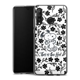 DeinDesign Huawei P30 Lite Handy Silikon H&uuml;lle Case transparent Handyh&uuml;lle Peanuts Flowers Snoopy Silikon Case