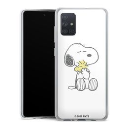 DeinDesign Galaxy A71 Handy Silikon H&uuml;lle Case transparent Handyh&uuml;lle Snoopy Love Peanuts Silikon Case