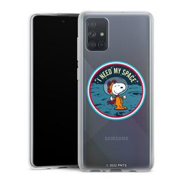 DeinDesign Galaxy A71 Handy Silikon H&uuml;lle Case transparent Handyh&uuml;lle Peanuts Weltall Snoopy Silikon Case