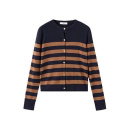Mango Strickjacke 'LUCCAPK' Damen Gr&ouml;&szlig;e L cognac / schwarz
