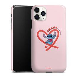 DeinDesign iPhone 11 Pro Max Handy Premium Case Smartphone Handyh&uuml;lle Schutzh&uuml;lle gl&auml;nzend Lilo & Stitch Heart Disney Premium Case