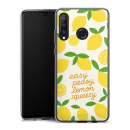 DeinDesign Huawei P30 Lite Handy Silikon H&uuml;lle Case transparent Handyh&uuml;lle Spruch Statement Lemon Silikon Case
