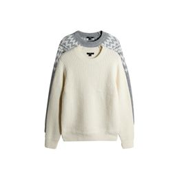 The Set Pullover 'Fairilse' Herren Gr&ouml;&szlig;e M creme / grau