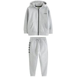 Baker By Ted Baker Set: Jogginganzug und Kapuzenjacke Jungen Gr&ouml;&szlig;e 110 graumeliert / schwarz