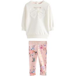 Baker By Ted Baker Set: Sweatshirt und Leggings M&auml;dchen Gr&ouml;&szlig;e 80 t&uuml;rkis / rosa / wei&szlig;