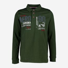 Carisma Dunkelgrünes langärmliges Poloshirt mit Aufdruck