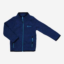 Dunkelblaue gestrickte Sweatjacke mit Fleece-Futter