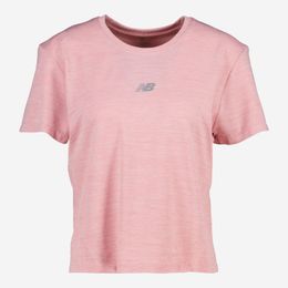 New Balance Rosafarbenes Sport-T-Shirt mit Melange-Muster