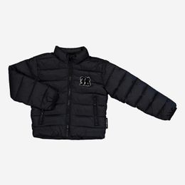 John Richmond Schwarze wattierte Jacke mit Monogramm