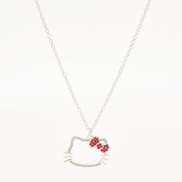 Silberfarbene Halskette mit Hello Kitty-Anhänger