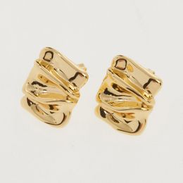 750er vergoldete Ohrstecker in Wellenform