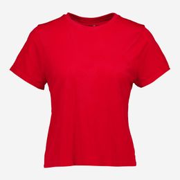 New Balance Rotes Sport-T-Shirt mit Blumenmuster