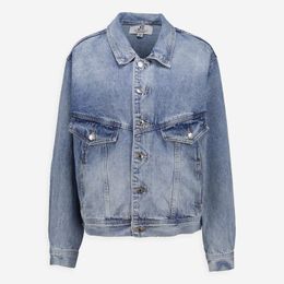 Blaue Jeansjacke mit Waschung