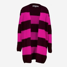 Zwillingsherz Burgunderfarben-pinkfarbene Strickjacke aus Kaschmir