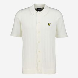 Lyle & Scott Weiße kurzärmlige Strickjacke