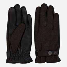 Schwarz-braune Handschuhe aus Leder