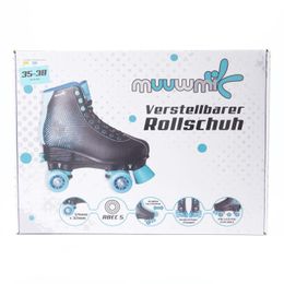 Muuwmi Schwarz-blaue verstellbare Rollschuhe mit Fleecefutter