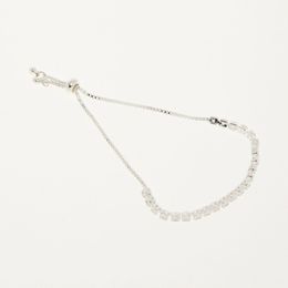 Silberfarbenes Armband mit Cubic Zirkonia-Kristallen