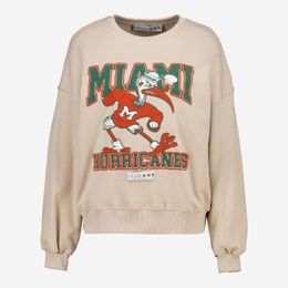 Beigfarbenes Sweatshirt mit Miami Hurricanes-Motiv