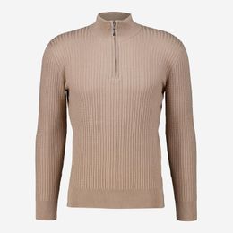 Beiger Pullover mit Reißverschluss