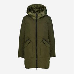 Rino & Pelle Dunkelgrüne Long Fit Pufferjacke