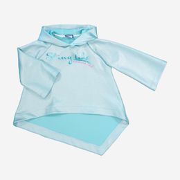 Hellblauer gl&auml;nzender Kapuzenpullover