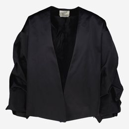 Schwarzer Blazer aus Seidenmischung