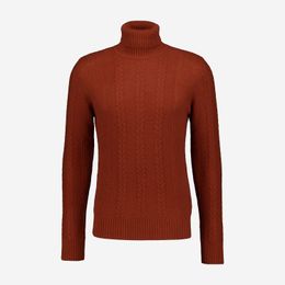 Dunkelorangefarbener Rollkragenpullover aus Kaschmir