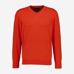 Casamoda Orangefarbener Pullover mit V-Ausschnitt