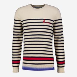 Scotch & Soda Cremefarbener Pullover mit gesticktem Logo