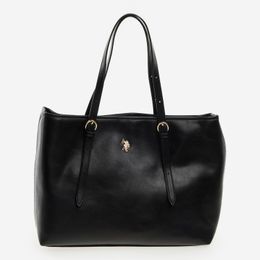 Schwarze Blackstone Tote Bag in Lederoptik