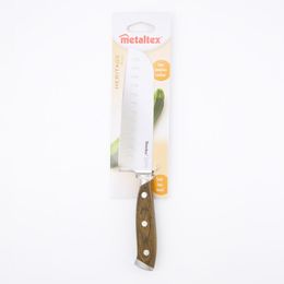 Metaltex Dunkelbraun-silberfarbenes Santoku Messer