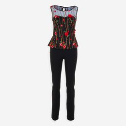 PARADI Schwarzes Jumpsuit mit Blumenapplikation