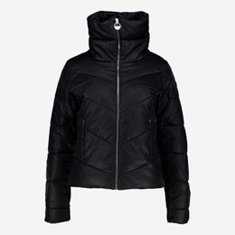 Schwarze Pufferjacke aus Kunstleder