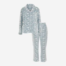Blau-weißes Pyjamaset mit Wolkenmuster