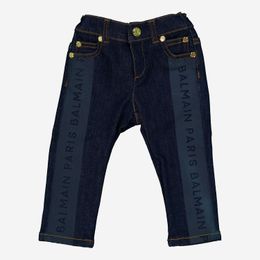 Balmain Dunkelblaue Jeans mit Logo