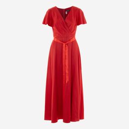 PARADI Rotes Maxikleid mit V-Ausschnitt
