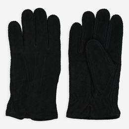 Schwarze Handschuhe aus Lammleder-Mischung
