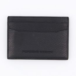 Porsche Design Schwarzes Kartenetui aus Leder mit Logo