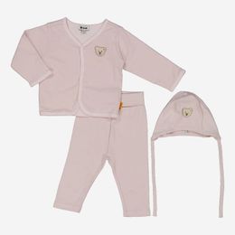 Steiff 3-teiliges rosafarbenes Babykleidungsset aus Jersey