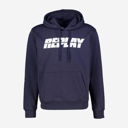 Replay Dunkelblauer Kapuzenpullover mit Logo