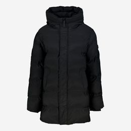 Schwarze Daunenjacke mit Kapuze